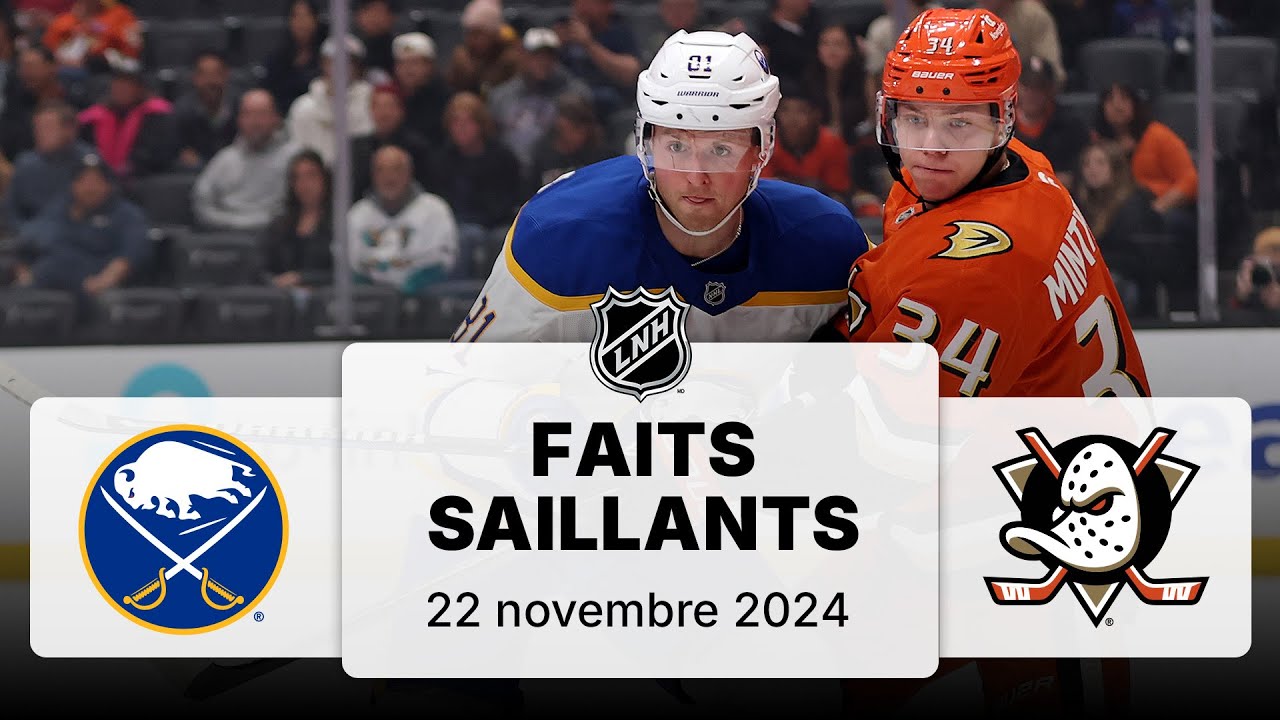 Sabres vs Ducks 22/11/24 | Faits saillants - YouTube