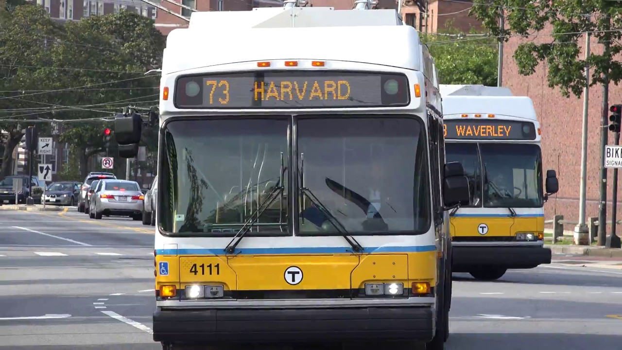MBTA BOSTON NEOPLAN AN440LF ELECTRIC TROLLEY BUS 4111 NEAR HARVARD ...