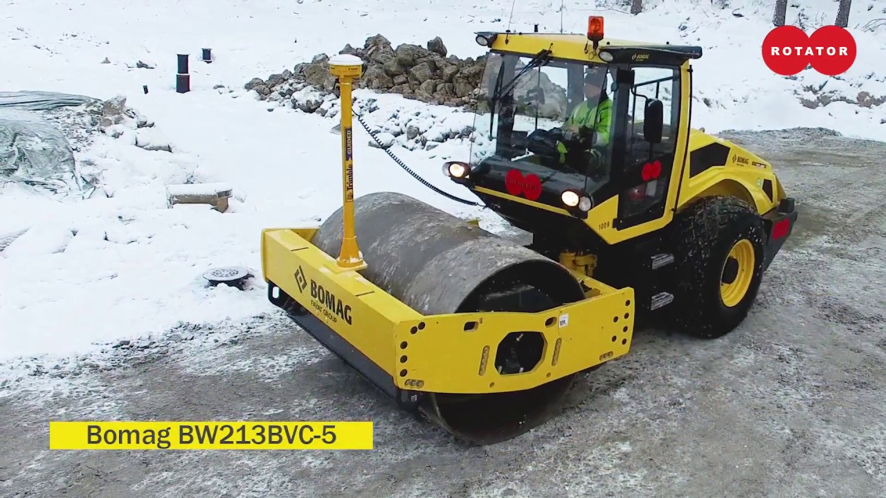 Bomag BW 213 BVC-5 jyrä 3D-mittalaitteella - YouTube