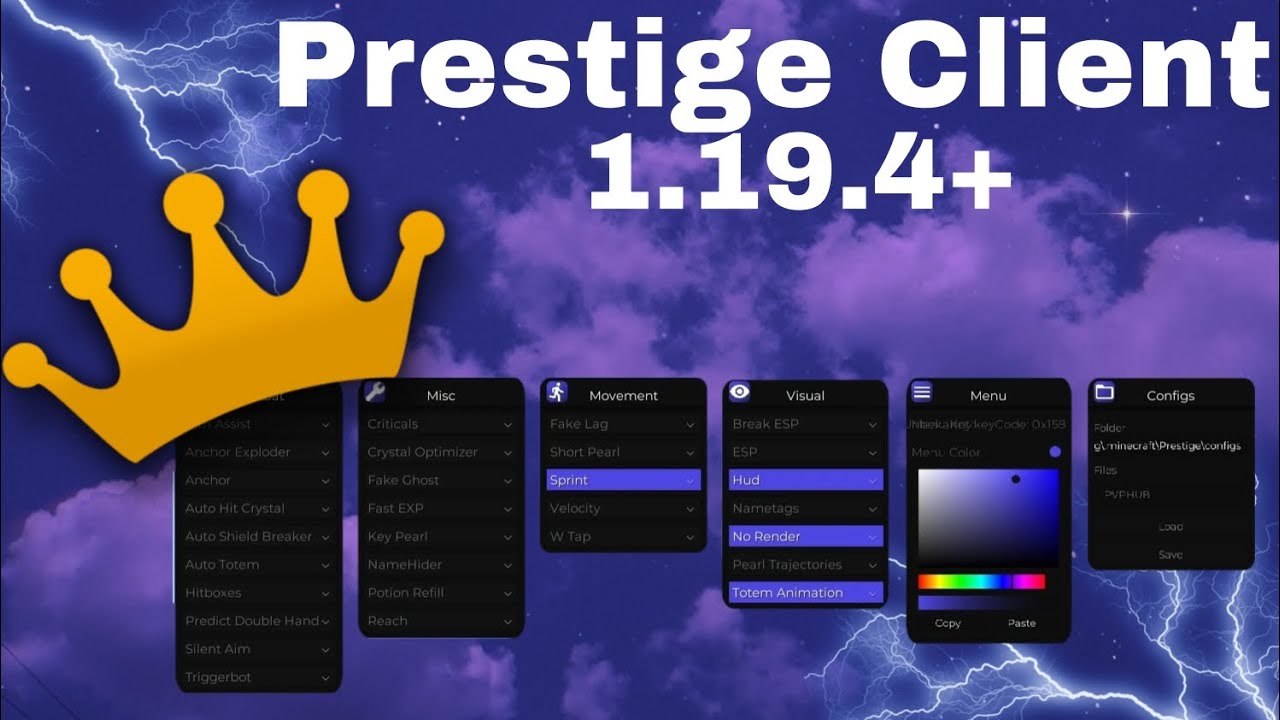 Prestige Client 👑 Showcase | 1.19+ Ghost Client - YouTube