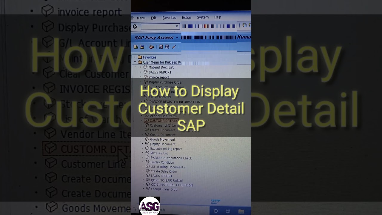 Customer Details in SAP | sap | sap course | ZVCUST | Accounting ...