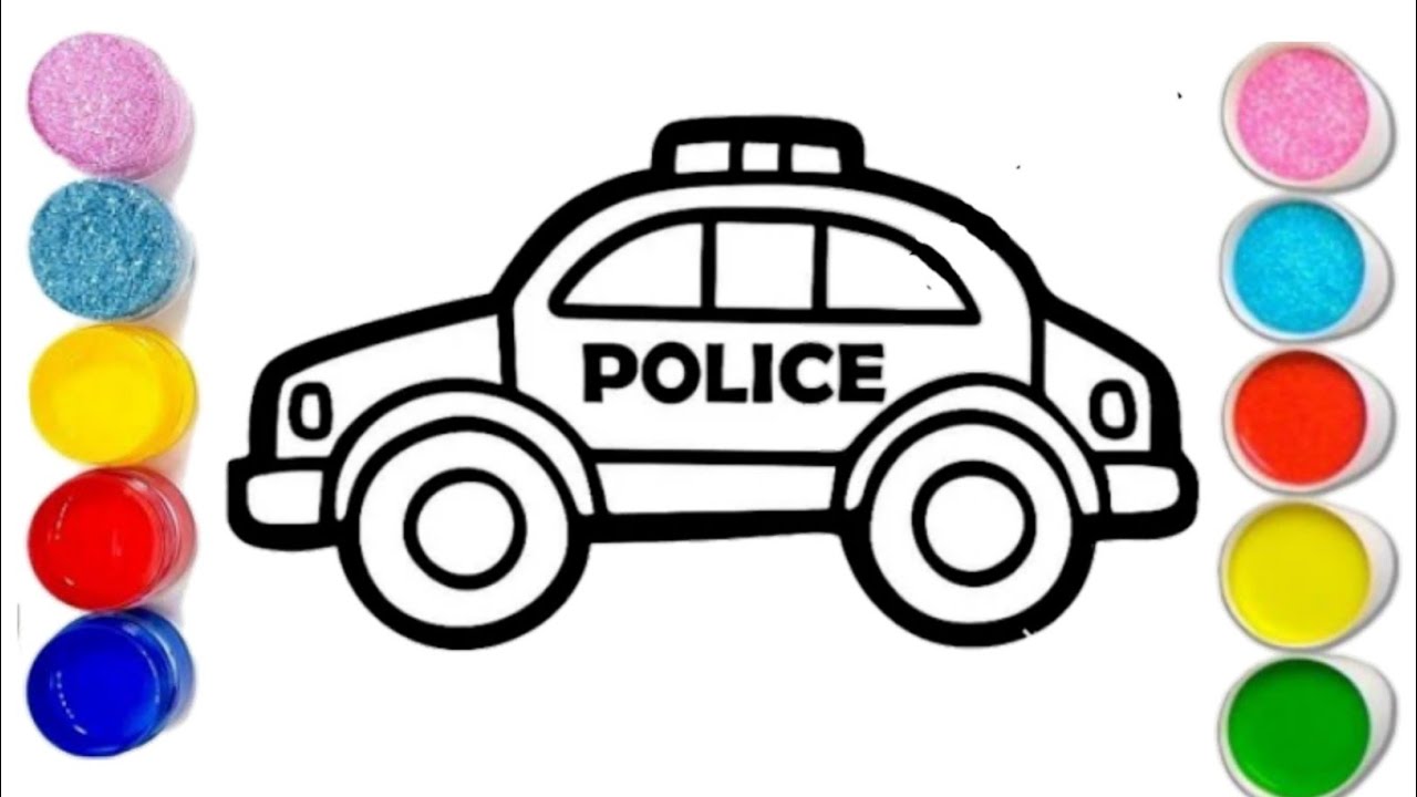 How To Draw Dummy Police Car 🚗🚘🚙 For Kids ||, Easy Vehicle Drawing And ...