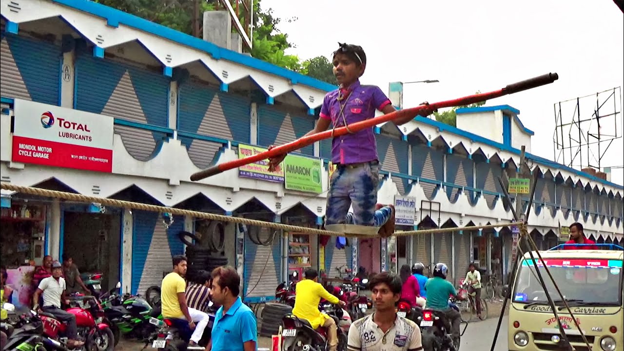 Street Circus | Amazing Rope Walk | India - YouTube