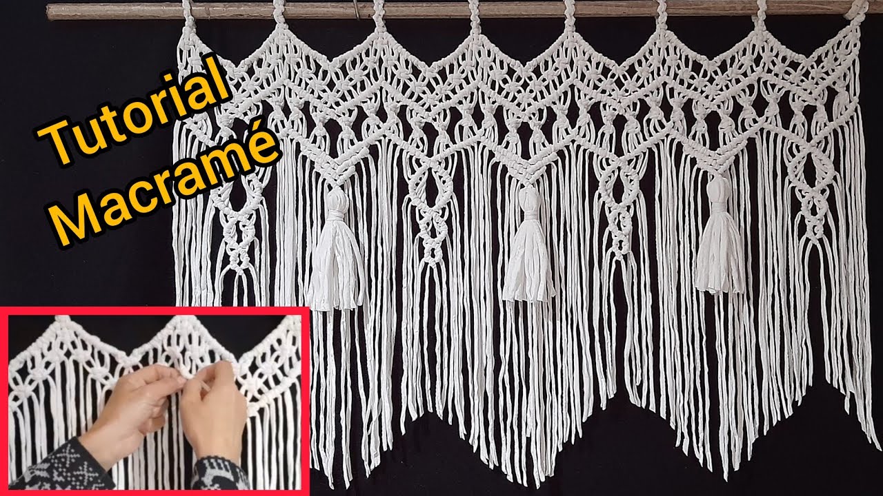 Tutorial Cortina en Macramé N°67. Macramé Curtain Tutorial. Tutoriel ...