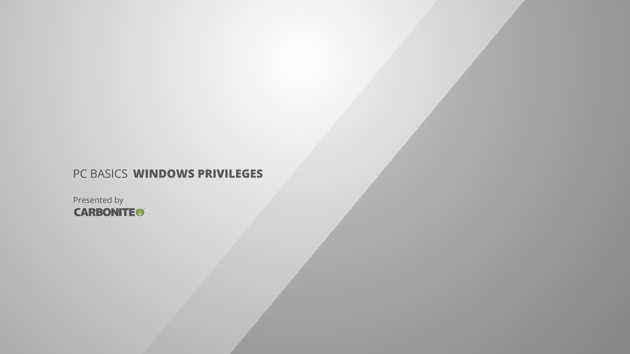 PC Basics: Windows Privileges - YouTube