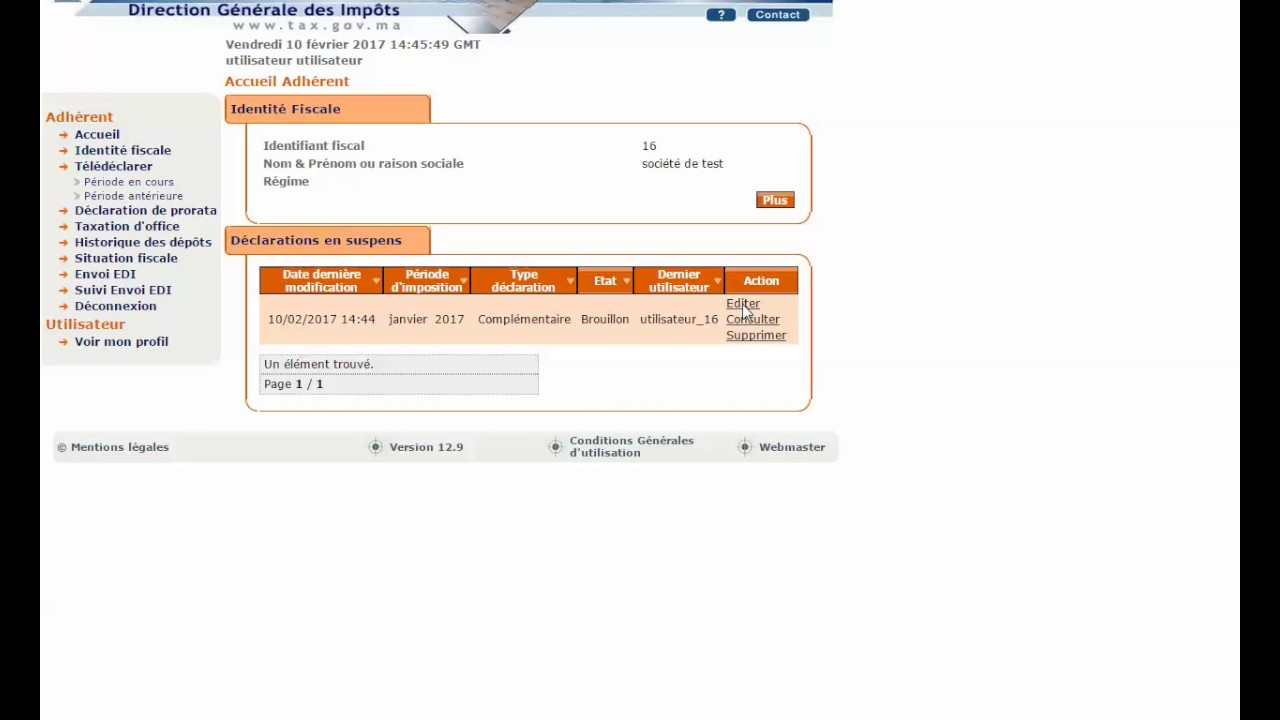 déposer une déclaration TVA en mode Edi (portail DGI) - YouTube