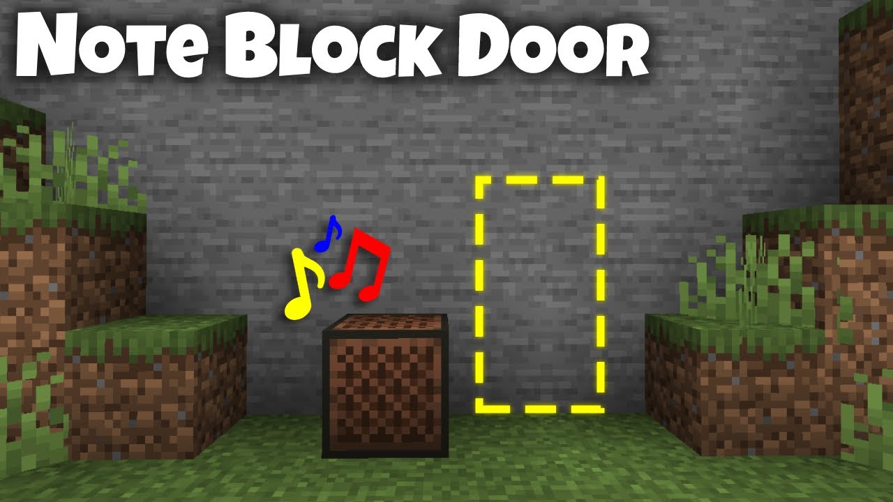 Minecraft: Working Note Block Secret Door - YouTube