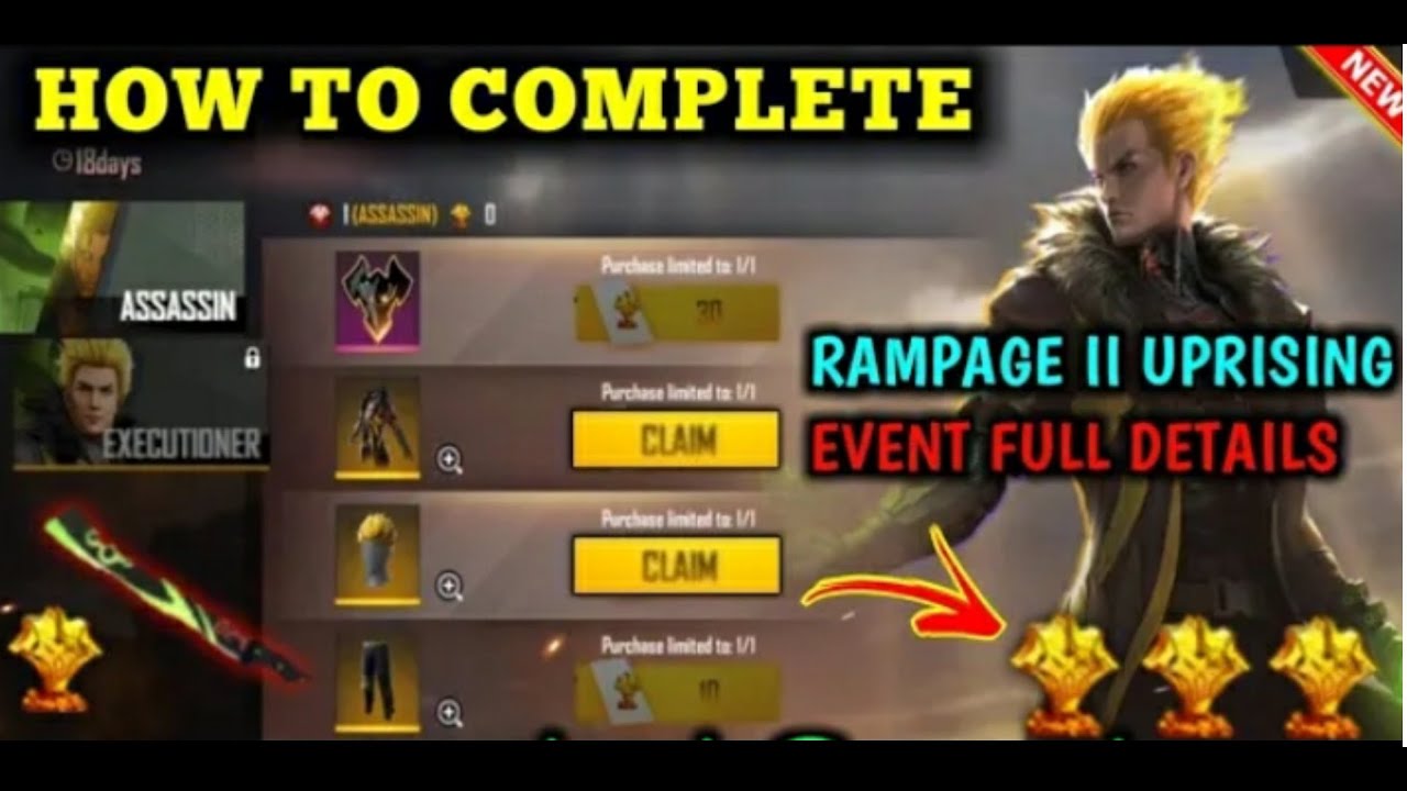 RAMPAGE 2.0 UPRISING || EVENT FULL DETAILS || FREE MALE BUNDLE || ONLY ...