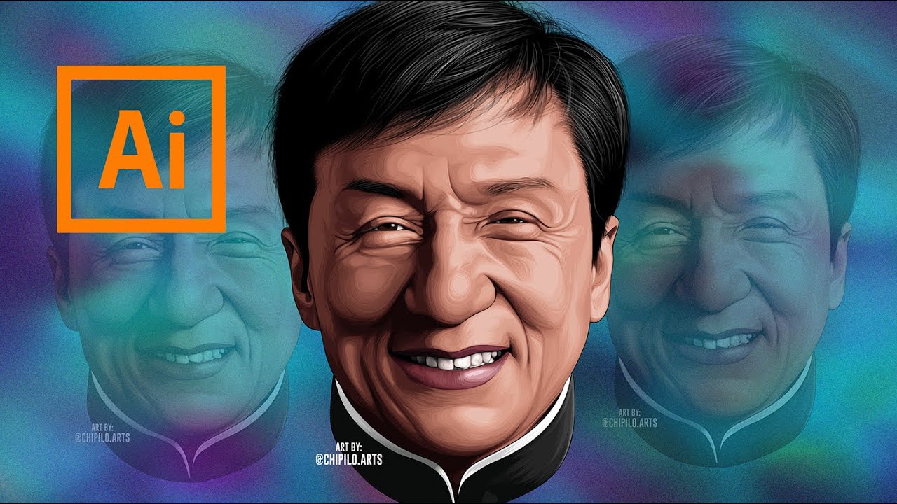 Jackie Chan - Speed Digital Art (Adobe Illustrator) - YouTube