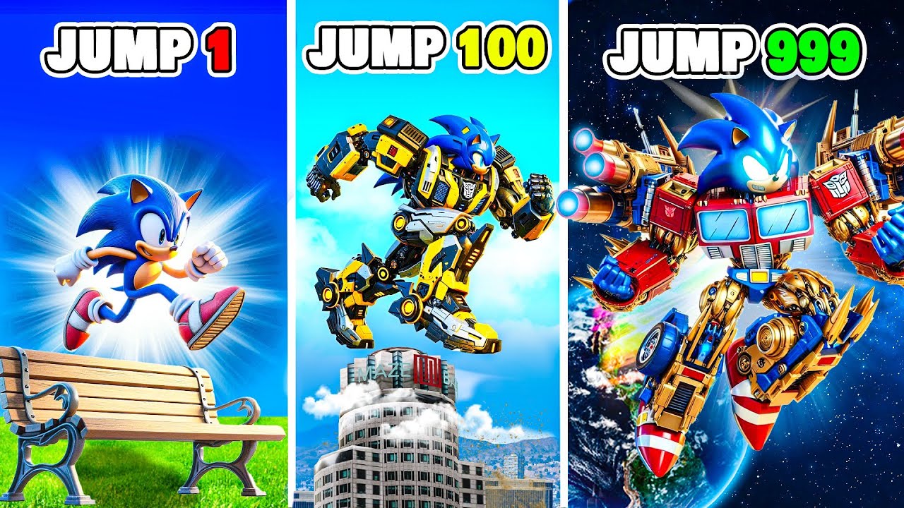 TRANSFORMER SONIC Upgrades with Every Jump in GTA 5 - YouTube