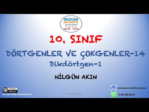 DİKDÖRTGEN-I  (DÖRTGENLER VE ÇOKGENLER-14)