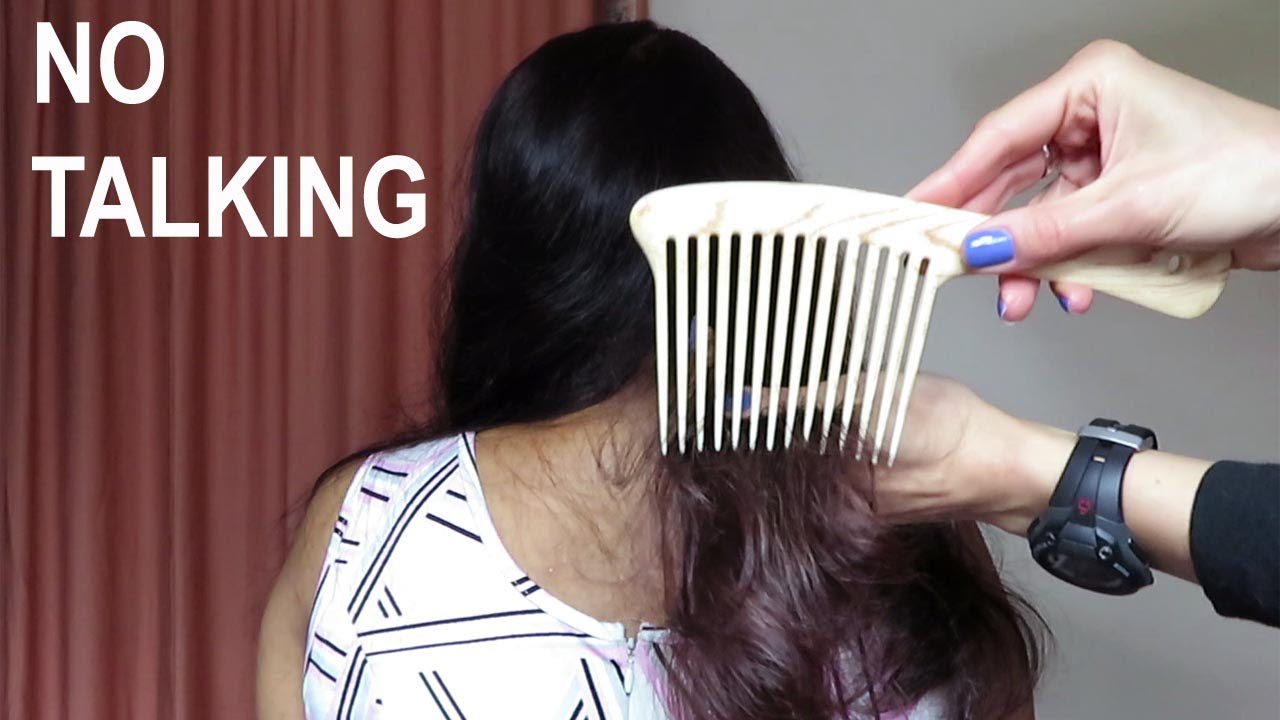 Hypnotic Hair Brushing And Back Massage No Talking Asmr Youtube