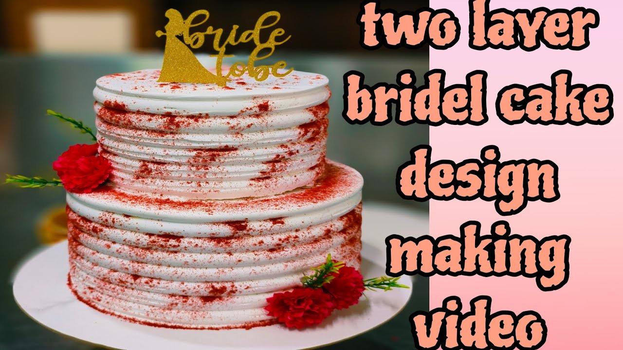 two layer cake design complete making video #cake #cakedecoration - YouTube
