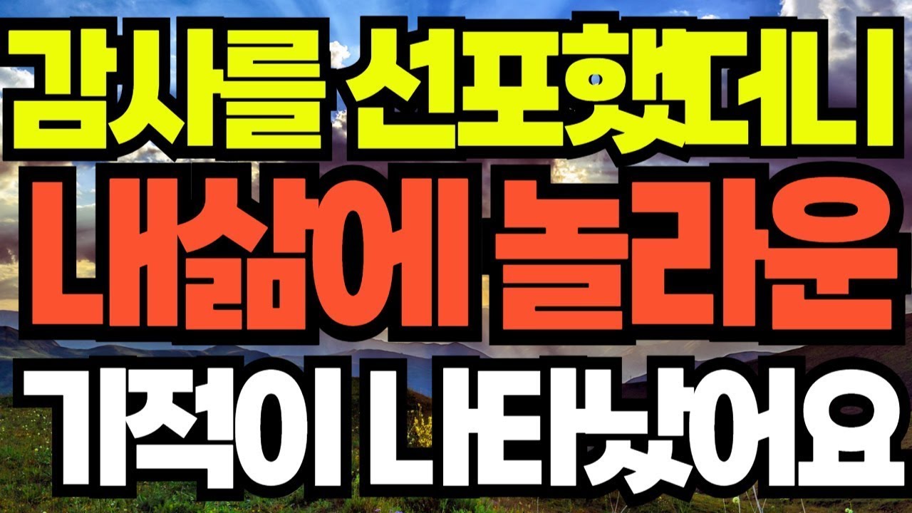 감사를 선포했더니 내삶에 놀라운 기적이 나함께 기도해보세요 매일기도 따라하는기도 새벽기도 기도잘하는법 간절한 기도가 되는 기도 하나님께서 응답하시는 기도