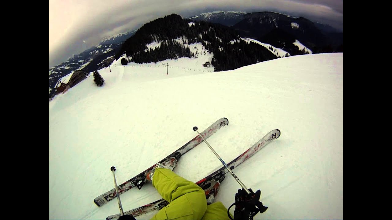 Soll Skiing - Red run off Hohe Salve - YouTube