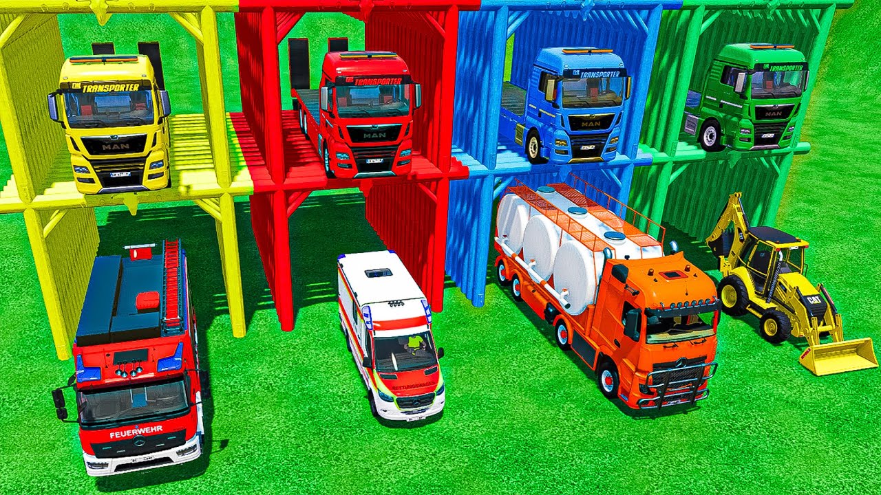 TRANSPORTING FIRE DEPARTMENT , AMBULANCE CAR , TANKER TRUCK , CAT ...