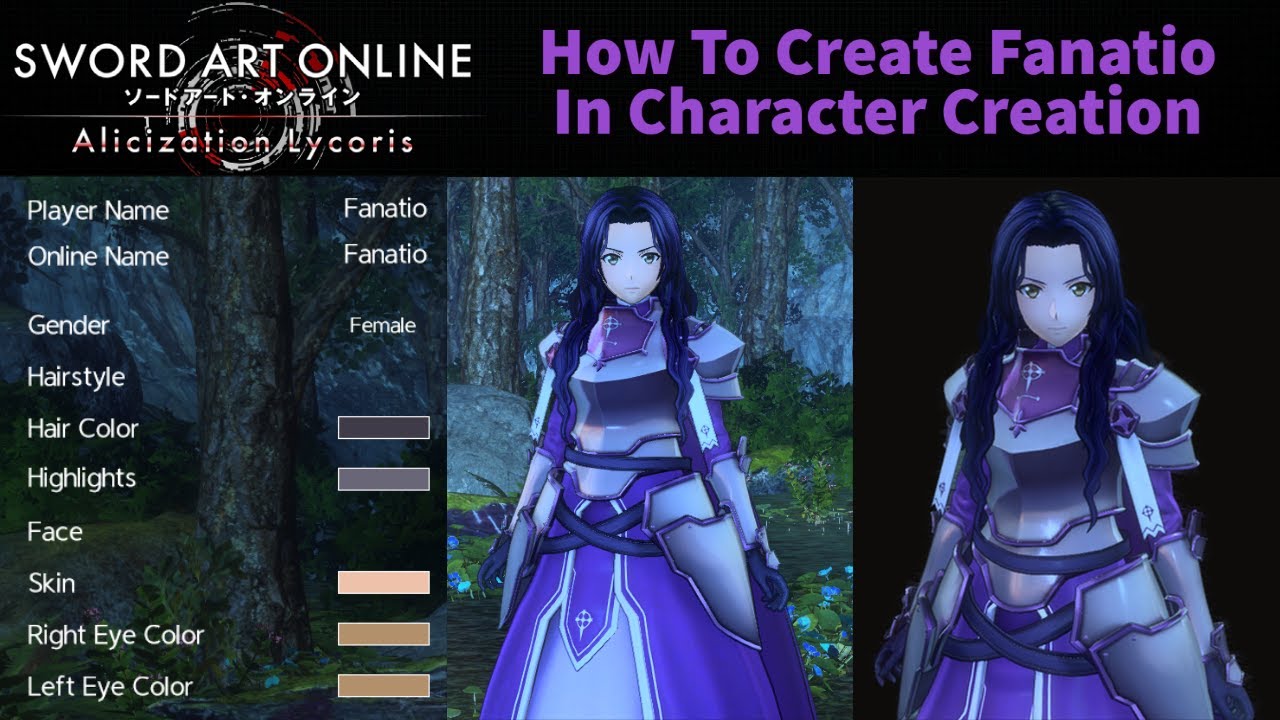 [SAOAL] How To Create Fanatio In Character Creation - YouTube