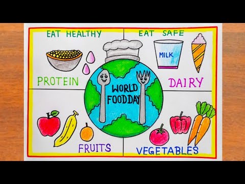 World Food Day Drawing / Eat Healthy Stay Wealthy Drawing / World Food ...