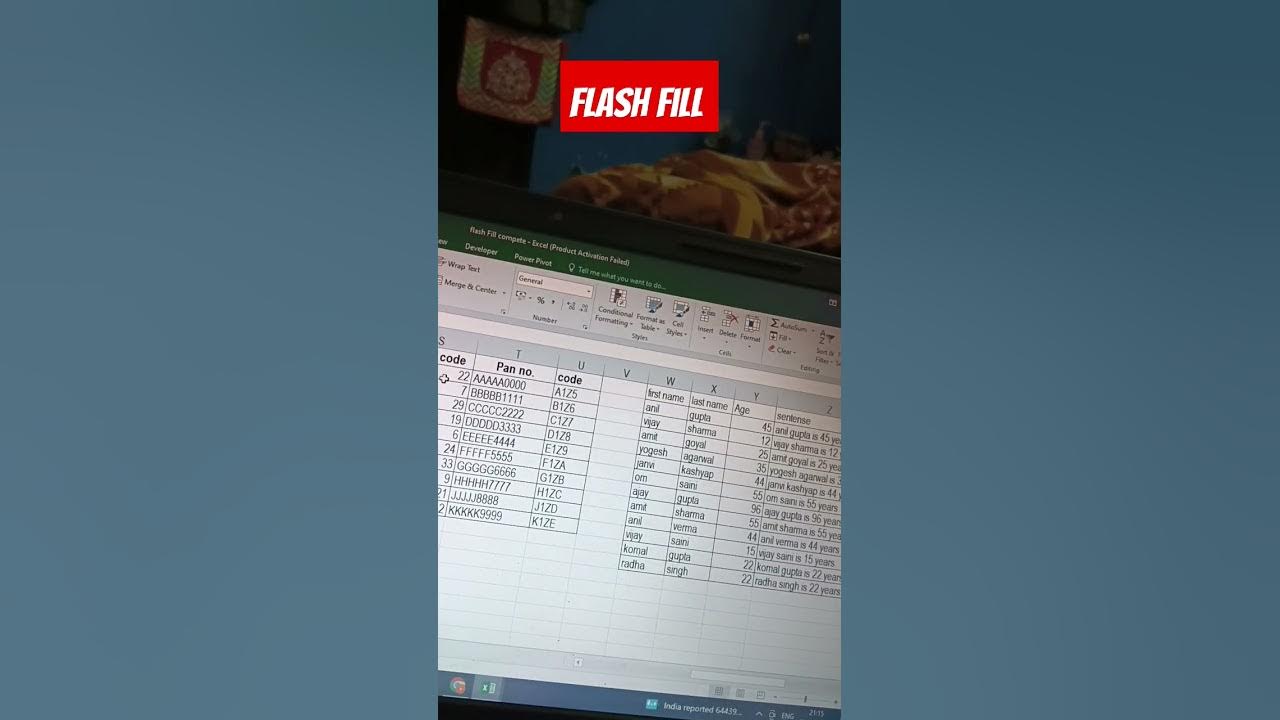 Flash Fill In Excelflash Dataentry Apnaexcel Newexcel Exceltutorial Exceltech Excelgyan