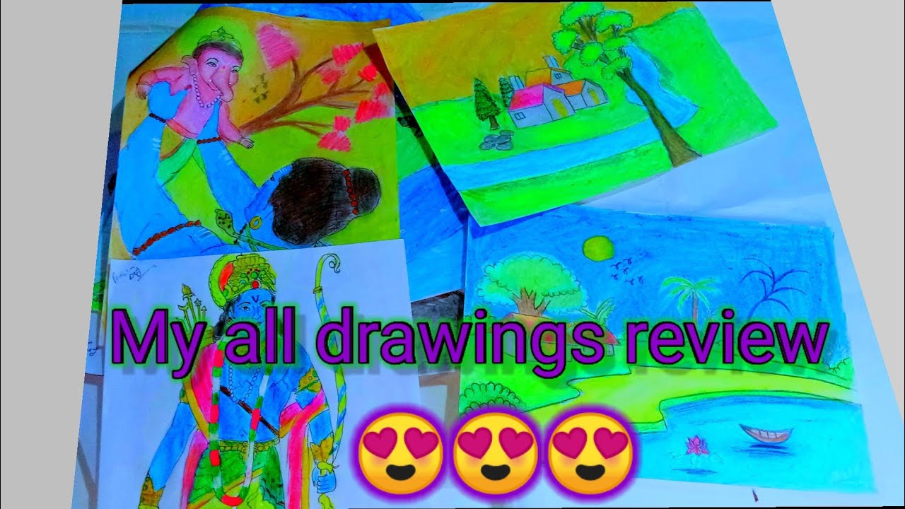 My all drawings review 😱😱😱 - YouTube