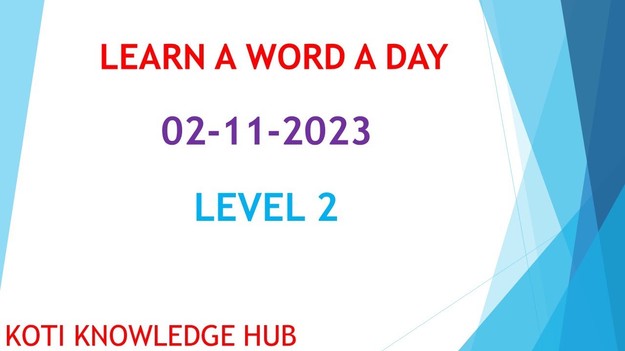 DISTRIBUTE LEARN A WORD A DAY 2/11/2023 LEVEL -2 - YouTube