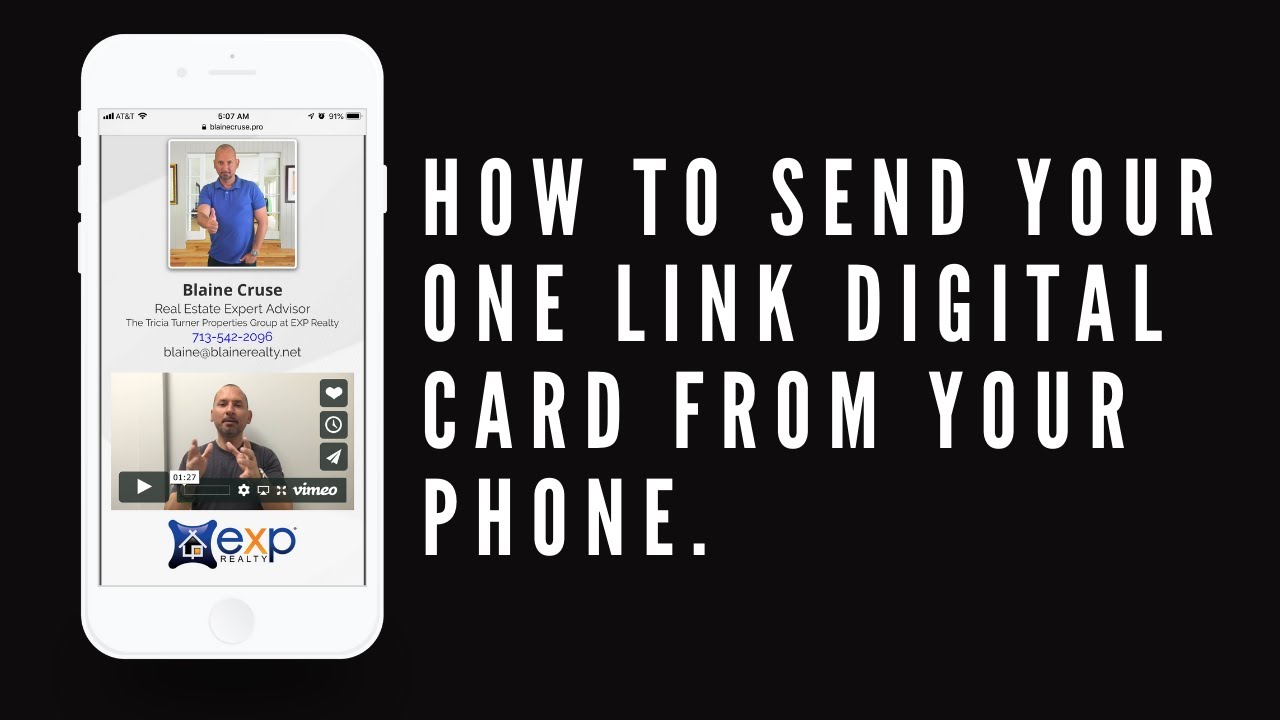 How To Send Your One Link Digital Card From Your Phone - YouTube
