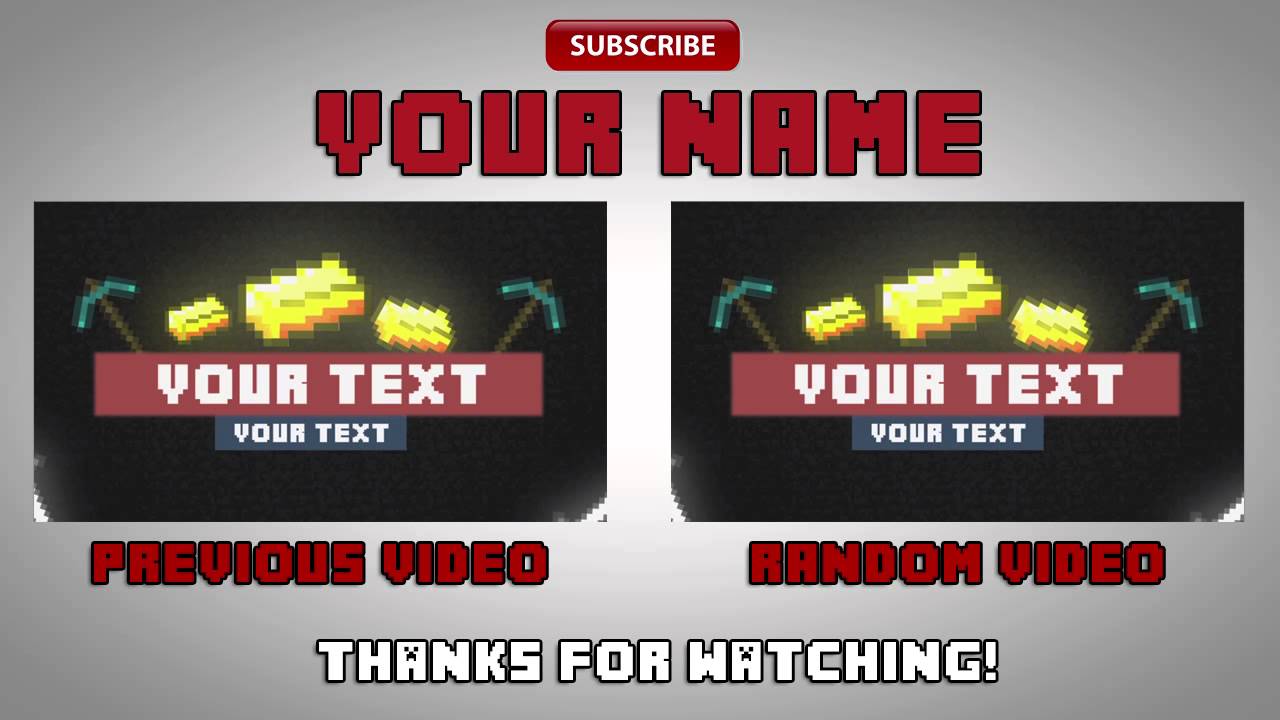 FREE Minecraft Outro Download (PHOTOSHOP) - YouTube