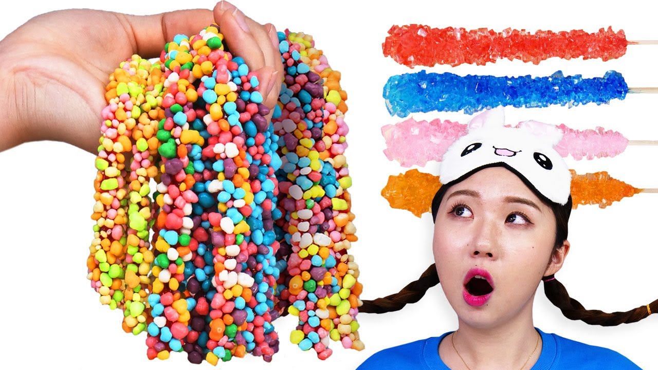 Rope Jelly Rock Candy Mukbang 로프젤리 락캔디 먹방 Labeat 랩잇 - YouTube