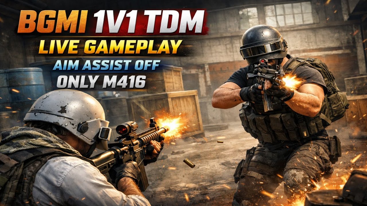 BGMI 1V1 TDM LIVE GAMEPLAY Aim Assist Off ONLY M416 | Close to 360 subs ...
