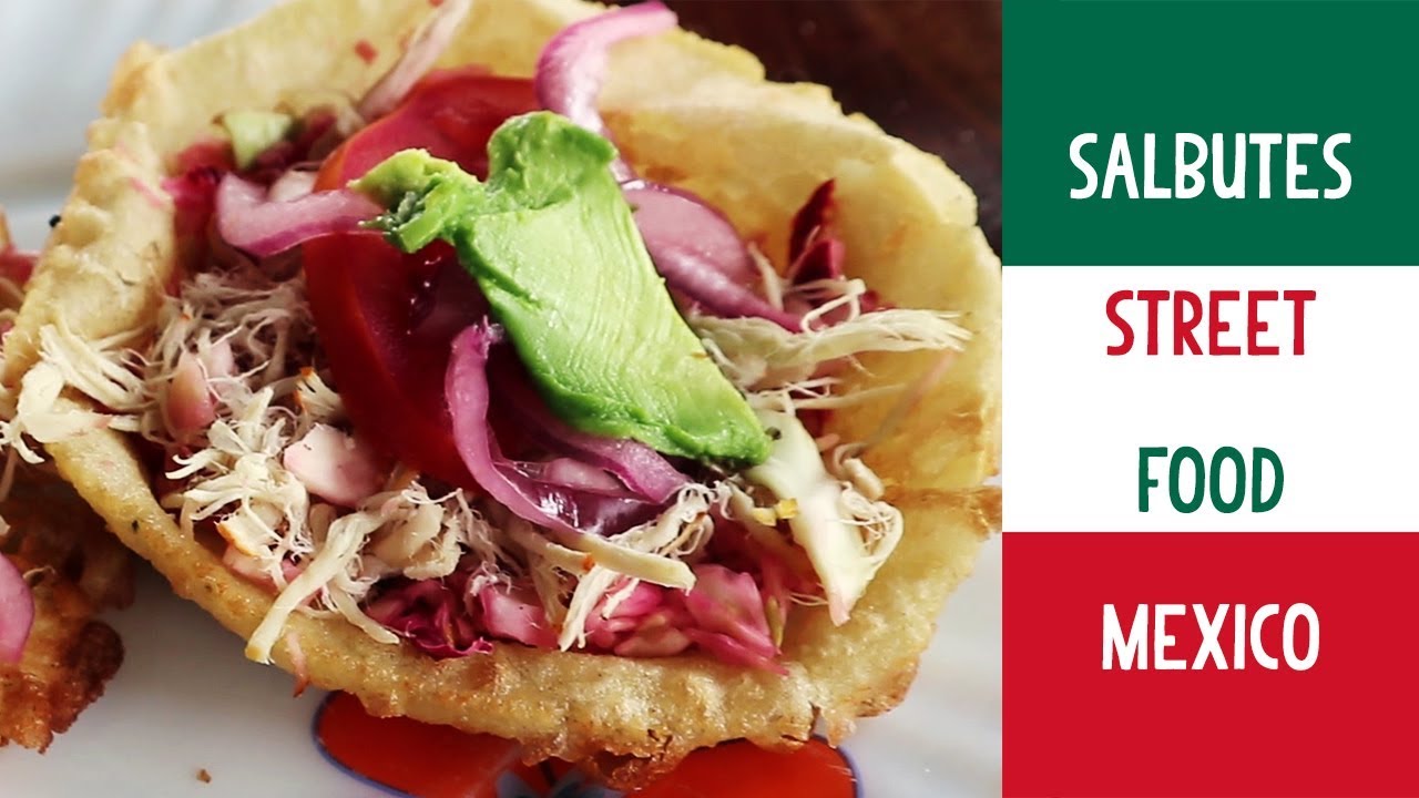 MEXICAN STREET FOOD Mexico [Chicken Salbutes Yucatan] Bacalar - YouTube