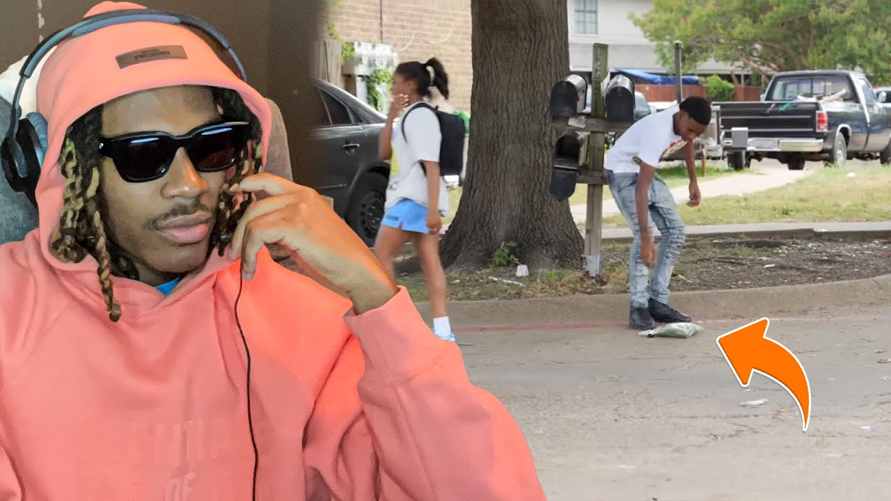 |DROPPING WEED IN THE HOOD PRANK| (REACTION!!) - YouTube