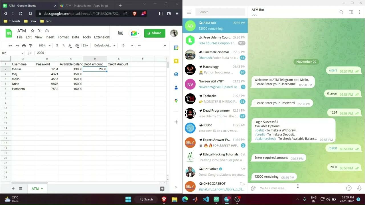 ATM using ESP32 and Telegram Bot | VNIT - YouTube
