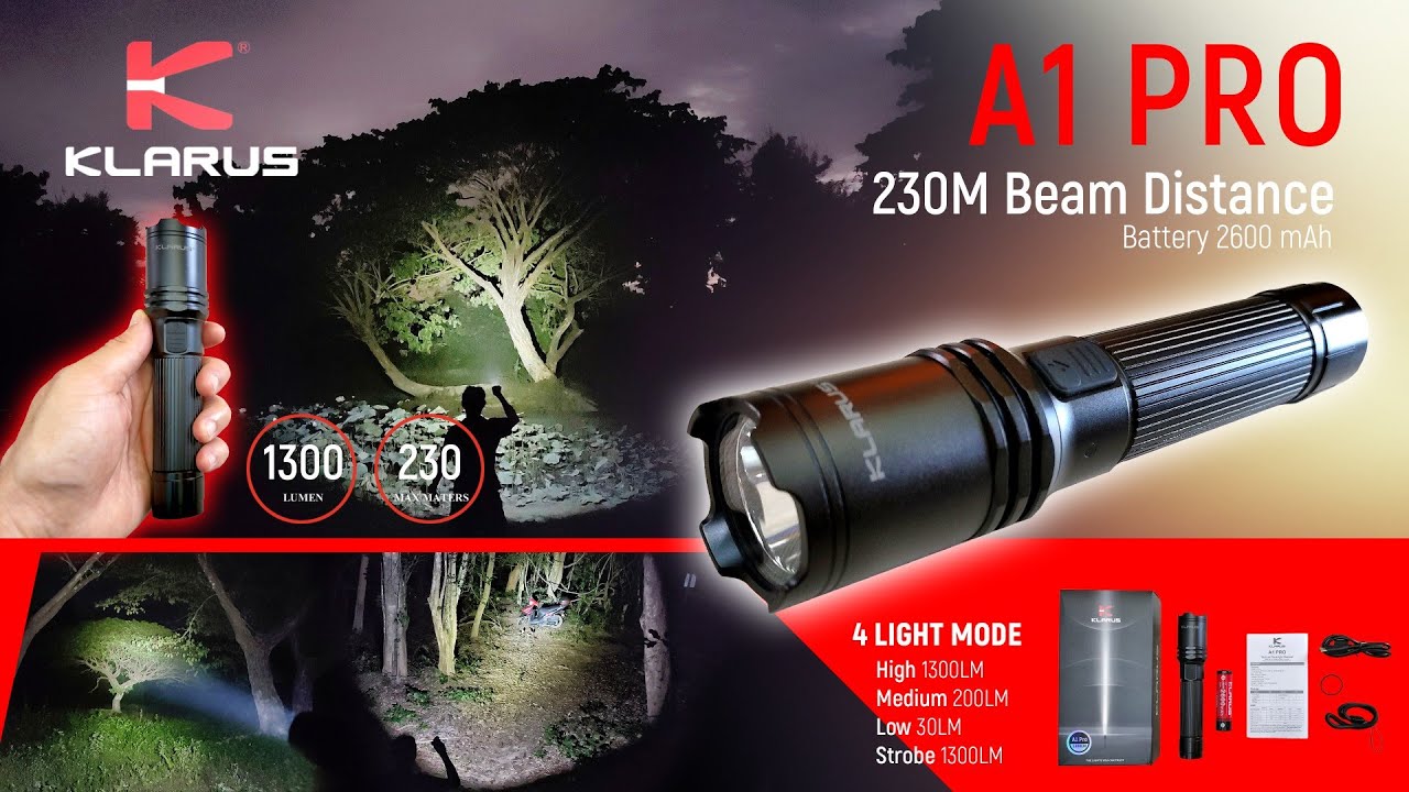 Klarus A1 Pro, Cree XPL-2 1300lm - YouTube