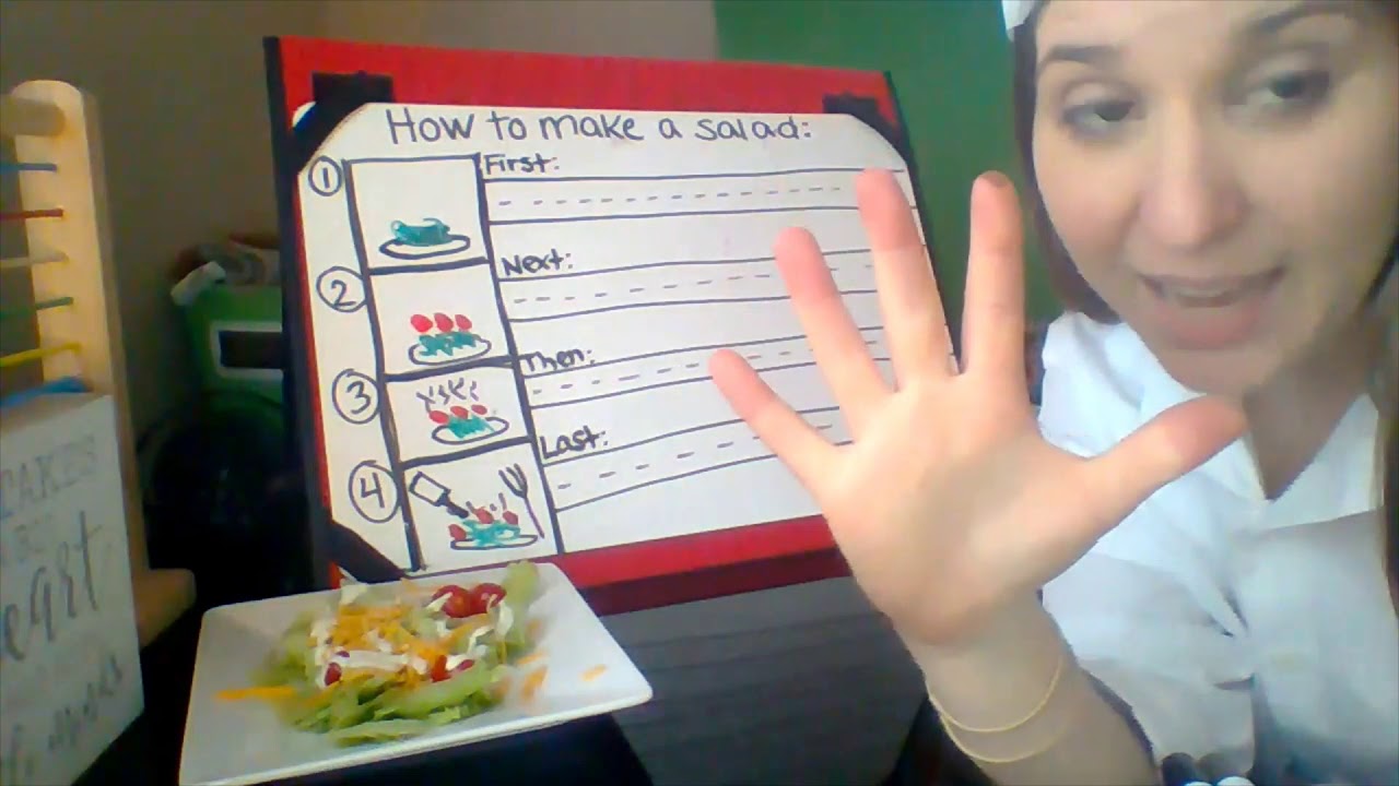 4/16 Thursday Kindergarten Writing How to make a salad - YouTube