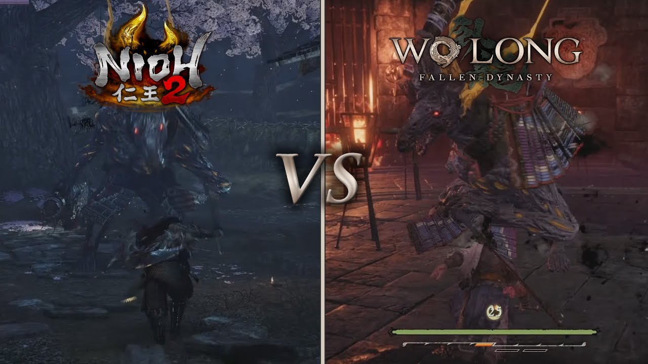 Nioh 2 vs Wo Long Fallen Dynasty - Mezuki boss fight comparison - YouTube