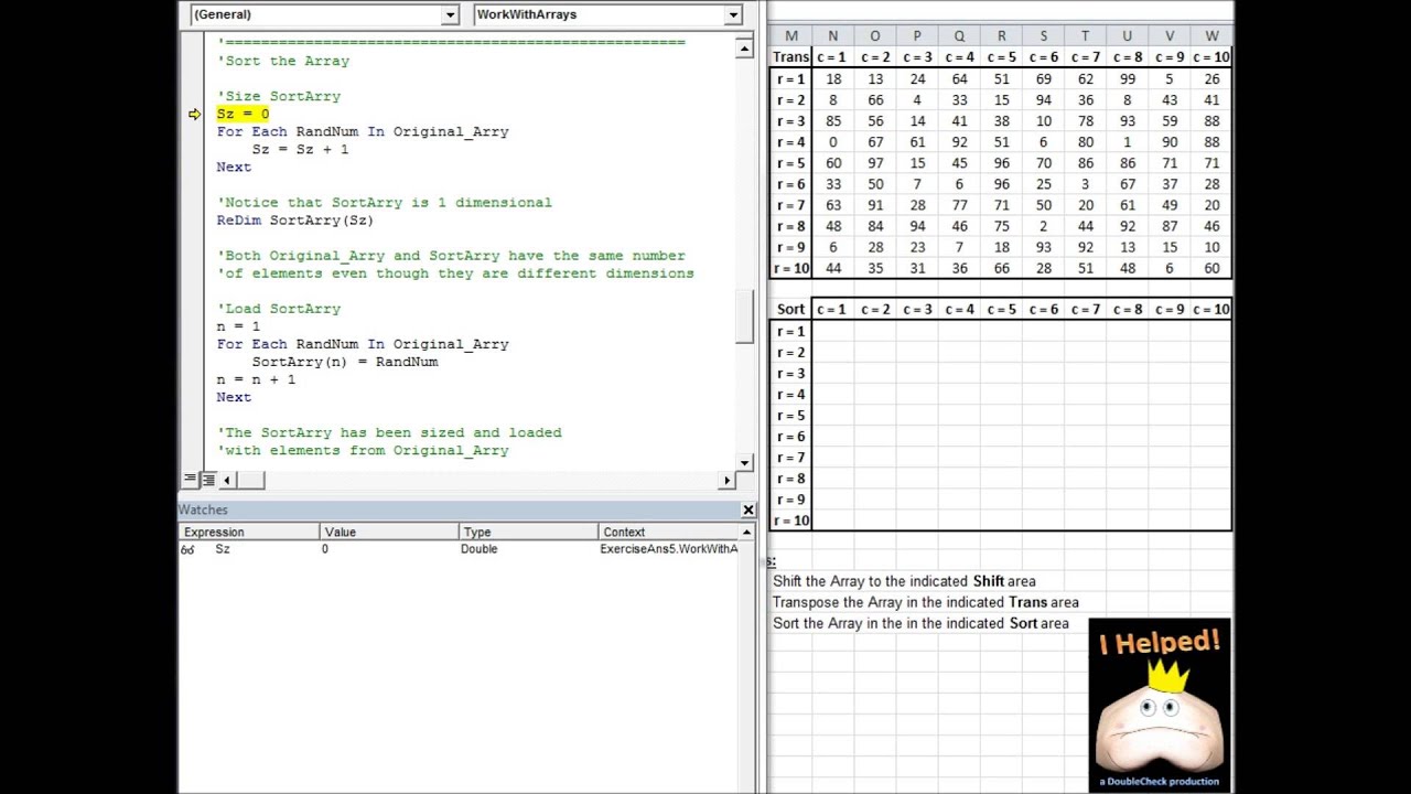 Vba Tutorial Chap 6 Arrays 6 Of 6 Youtube