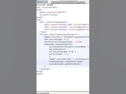 Traffic light using html css java script - YouTube