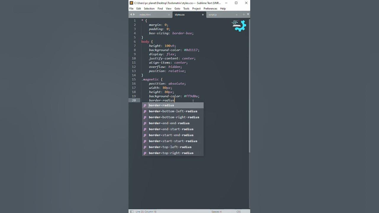 Magnetic Cursor Effect By Html Css And Javascript Youtube