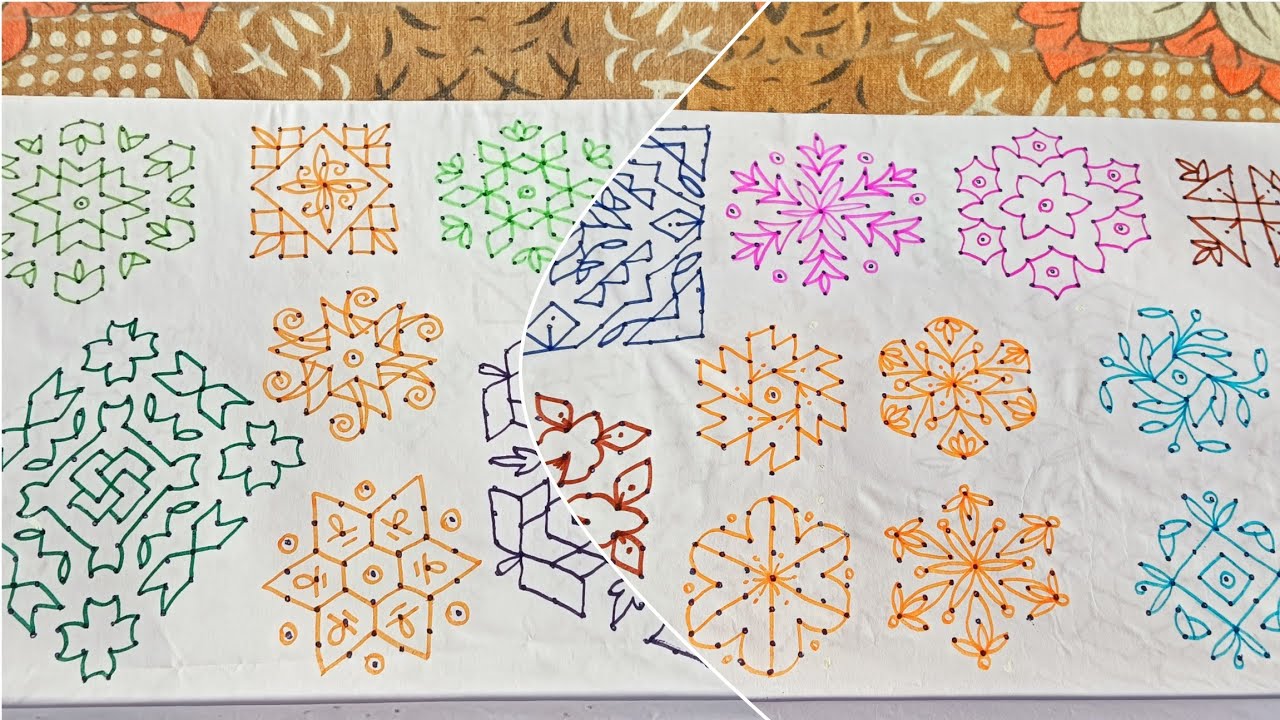Pulli kolam/rangoli design/kolam with dot/easy muggulu/easy dot kolam ...