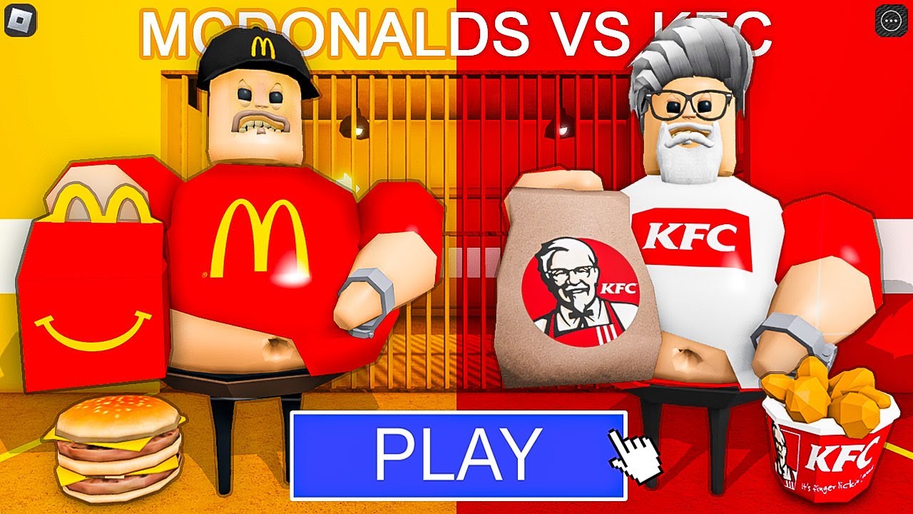KFC BARRY vs MCDONALDS BARRY in Barry's Prison Run! New Obby in Roblox ...