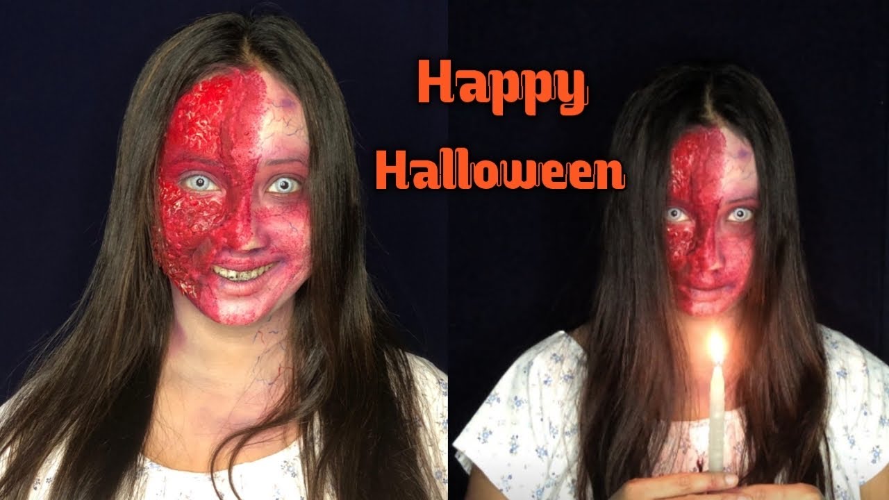 Halloween makeup tutorial || Burn makeup tutorial || Makeup by puja ...