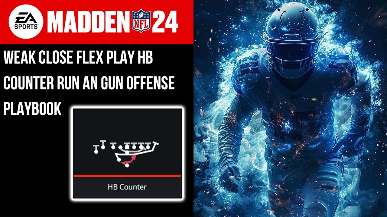 MADDEN 24 WEAK CLOSE FLEX PLAY HB COUNTER RUN AN GUN OFFENSE PLAYBOOK ...