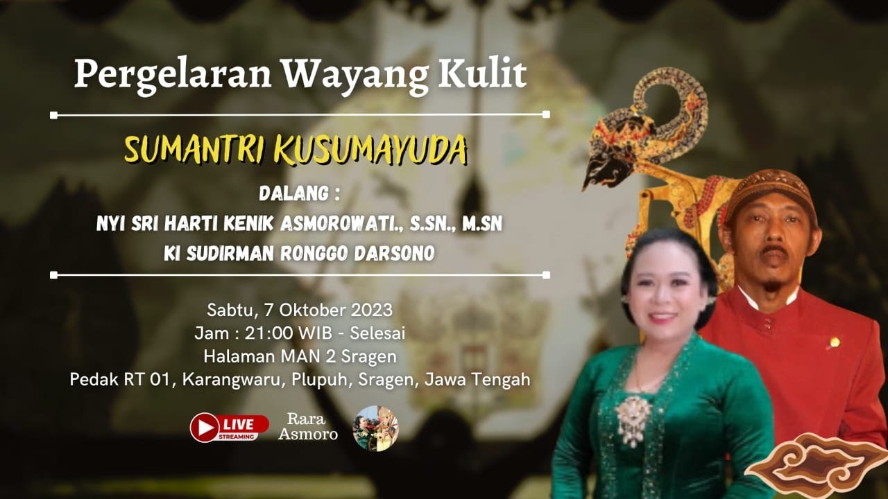 #live Wayang Kulit "SUMANTRI KUSUMAYUDA" Nyi Sri Harti Kenik Asmorowati ...