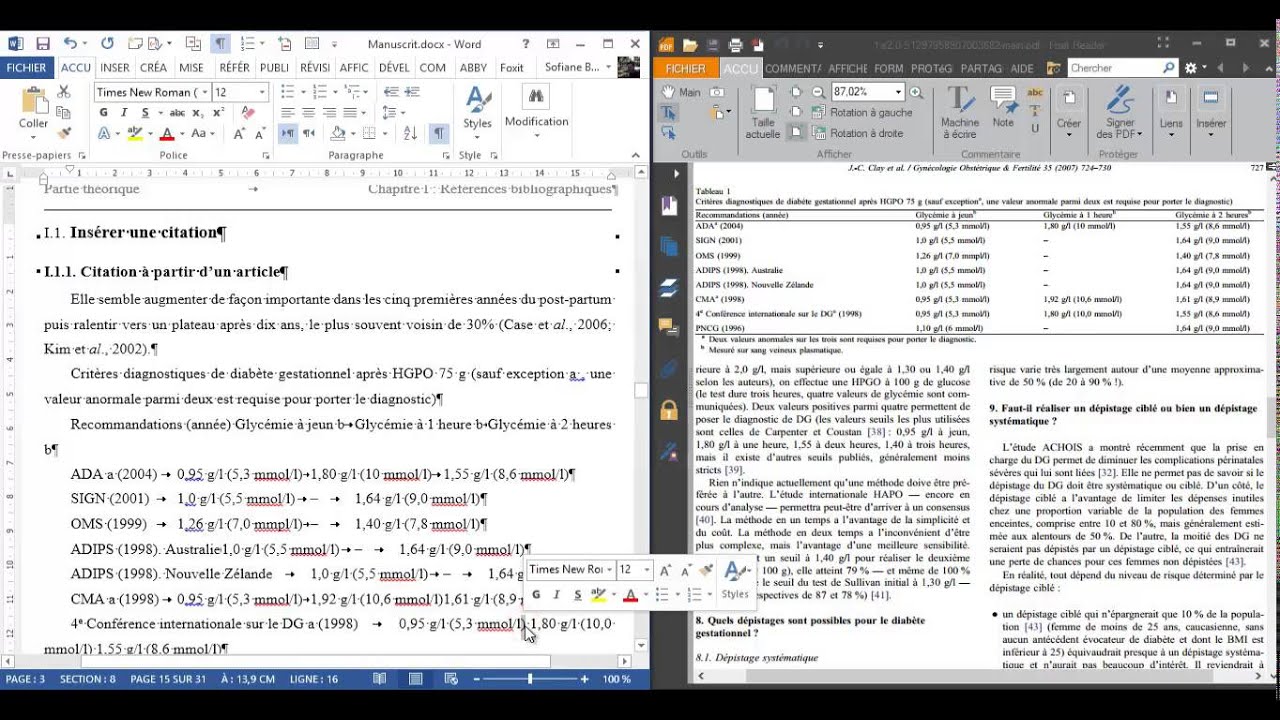 Chapitres : Tableaux et légendes Renvois et liste des tableaux - YouTube