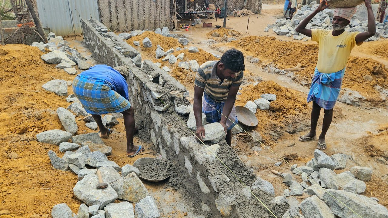 Basement Wall Construction_Natural Stone Wall Build Properly on House ...