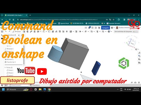 COMMAND BOOLEAN EN ONSHAPE - YouTube