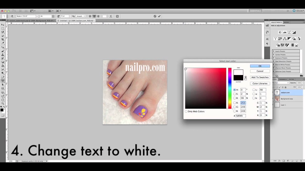 Tutorial: How to Watermark Nail Photos for Instagram - YouTube