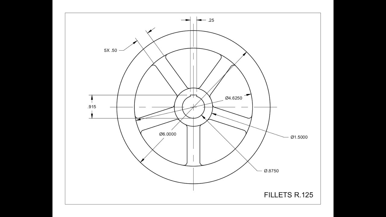 Introduction to AutoCAD - Fillets and Rays - YouTube