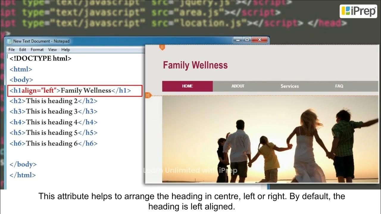 Comments and Heading Tags | Web page designing using HTML | Computer | iPrep - YouTube
