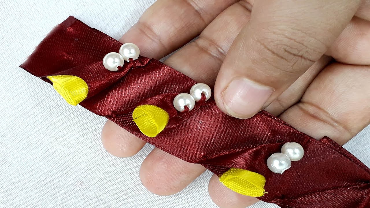 hand embroidery: ribbon work | creative ribbon art tutorial | ribbon ...